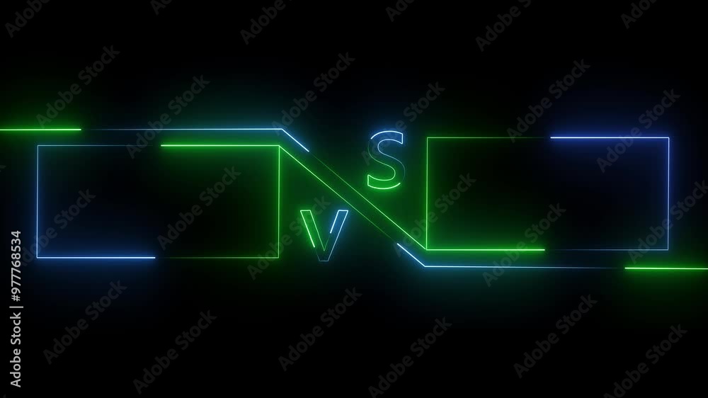 Versus Animation, Vs text blue and green fire Animation, versus match ...
