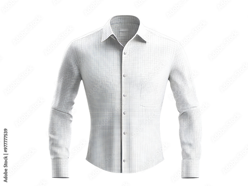 Pencil sketch of unbuttoned men's shirt with check pattern, Isolated ...