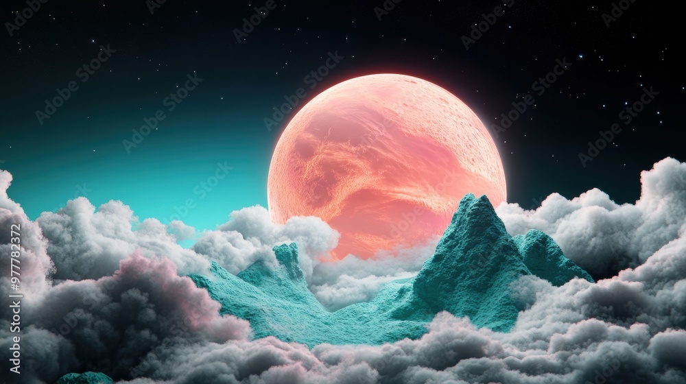 Photo & Art Print A planet, swirling with vibrant colors and textures ...