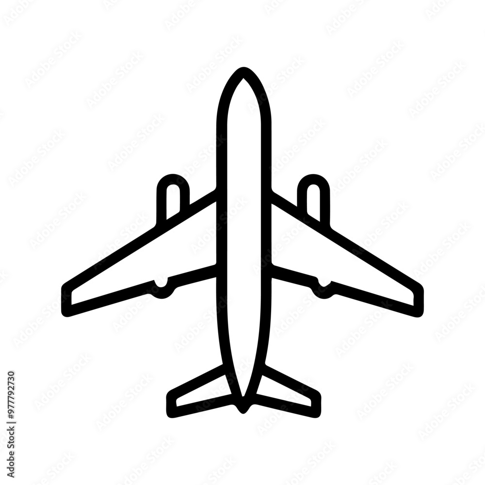 plane icon or modern line symbol. Vector line art and icon design with ...