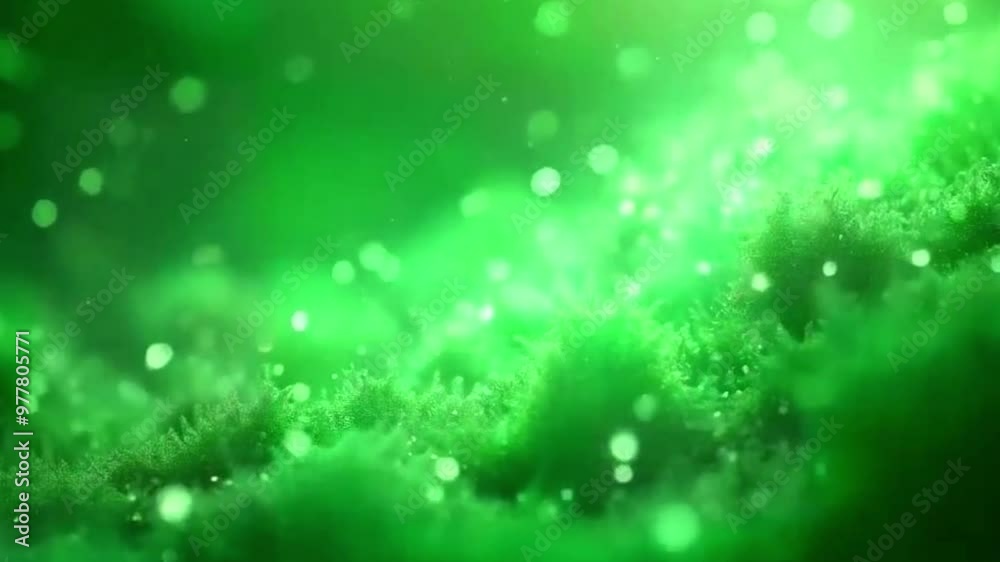 Magical Forest Dust: Shimmering Emerald Particles Floating with Soft ...