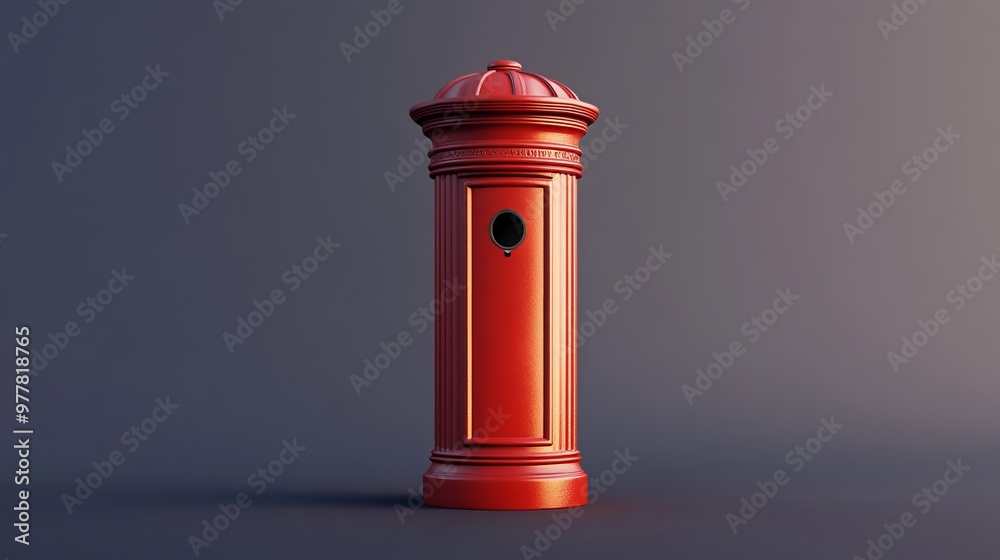 Exquisitely detailed model of an iconic British red postbox rendered in ...