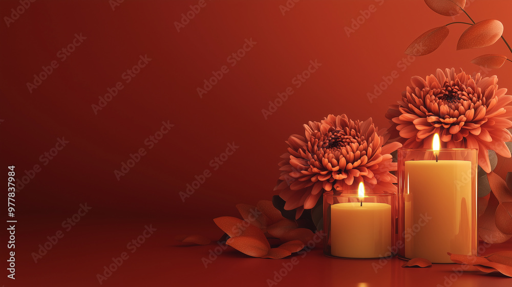 simple background for all saint's day with chrysanthemum and some ...