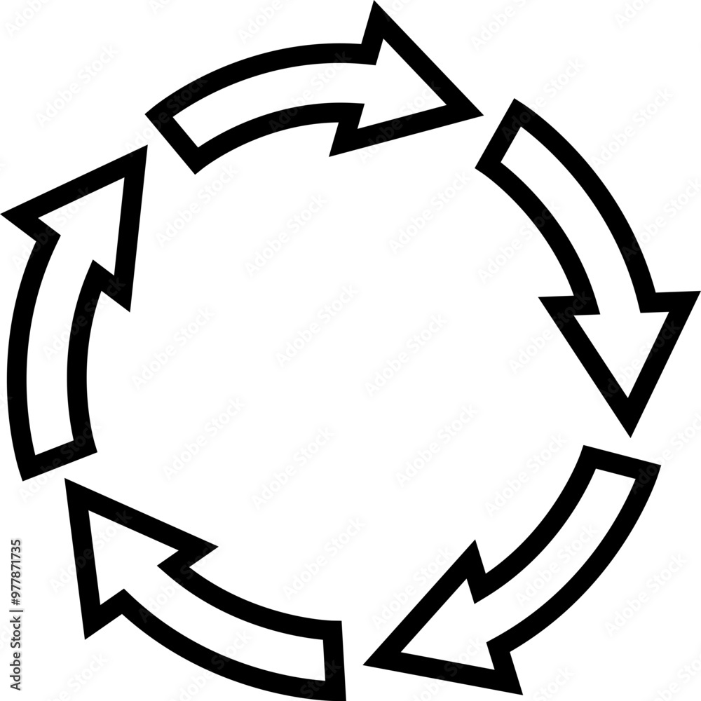 recycle symbol in line style icons with frame. Isolated on transparent ...