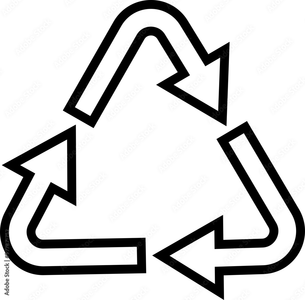 recycle symbol in line style icons with frame. Isolated on transparent ...