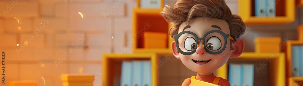 Adorable 3D cartoon character using mnemonic techniques to memorize ...