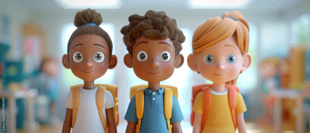Adorable 3D cartoon student setting social goals like making new ...