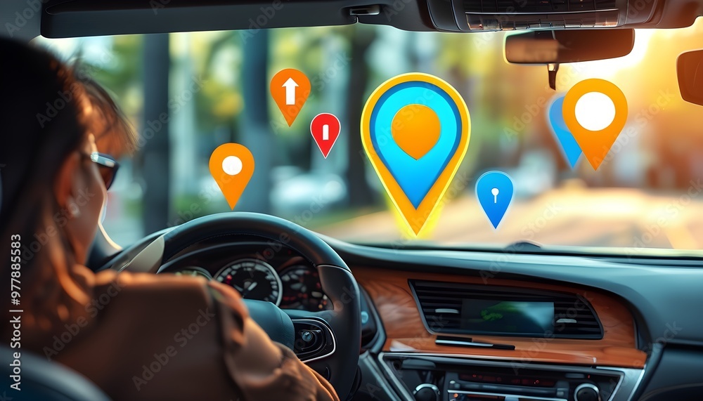 Dynamic driving navigation arrows and icons for seamless route guidance ...