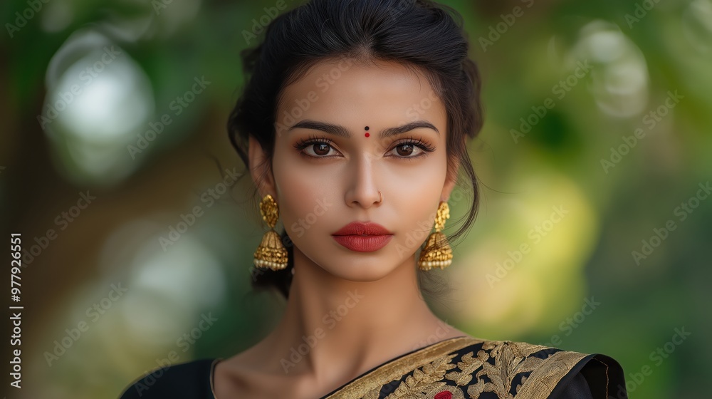 Elegant indian model showcasing intricate lace attire with bold jewelry ...