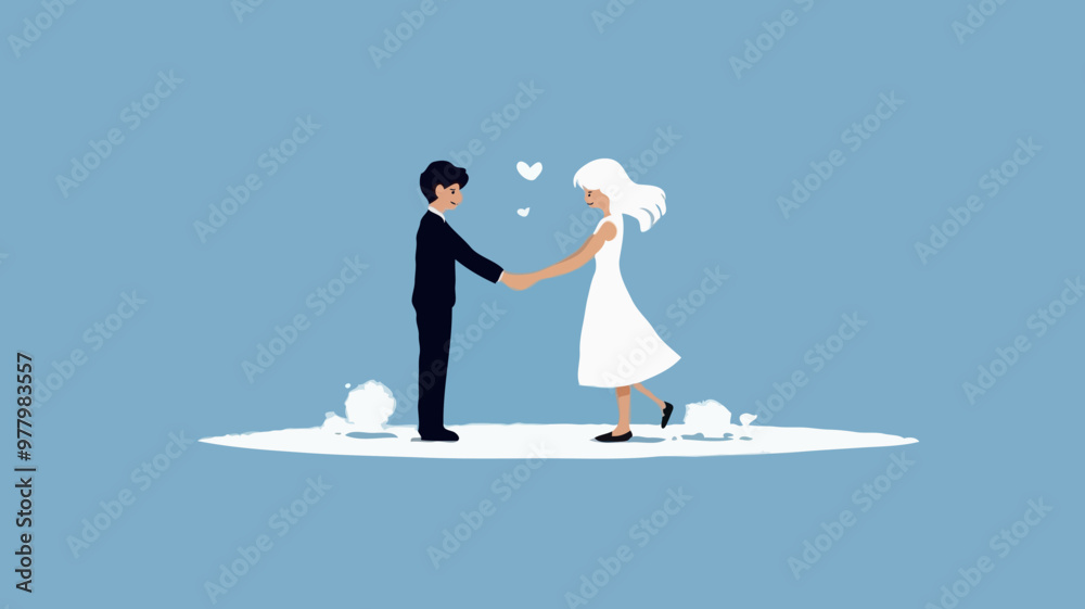 beautiful vector illustration there are two people different ages in ...