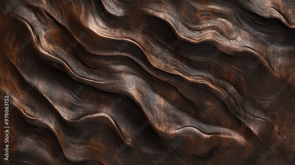 A Deep Brown Organic Pattern With Smooth Undulating Lines Resembling Tree Bark The Earthy