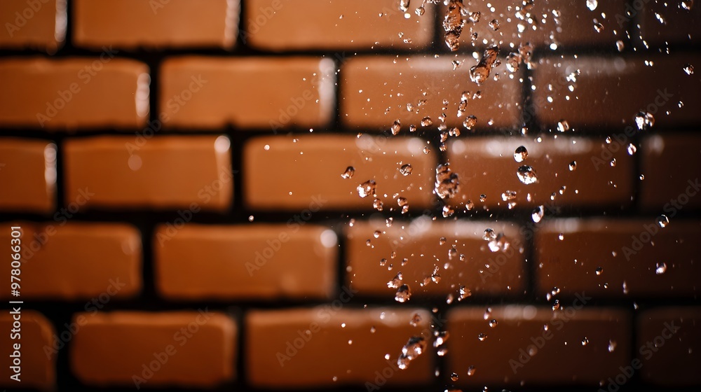 Aged brick wall split between grime and cleanliness, time-lapse effect ...