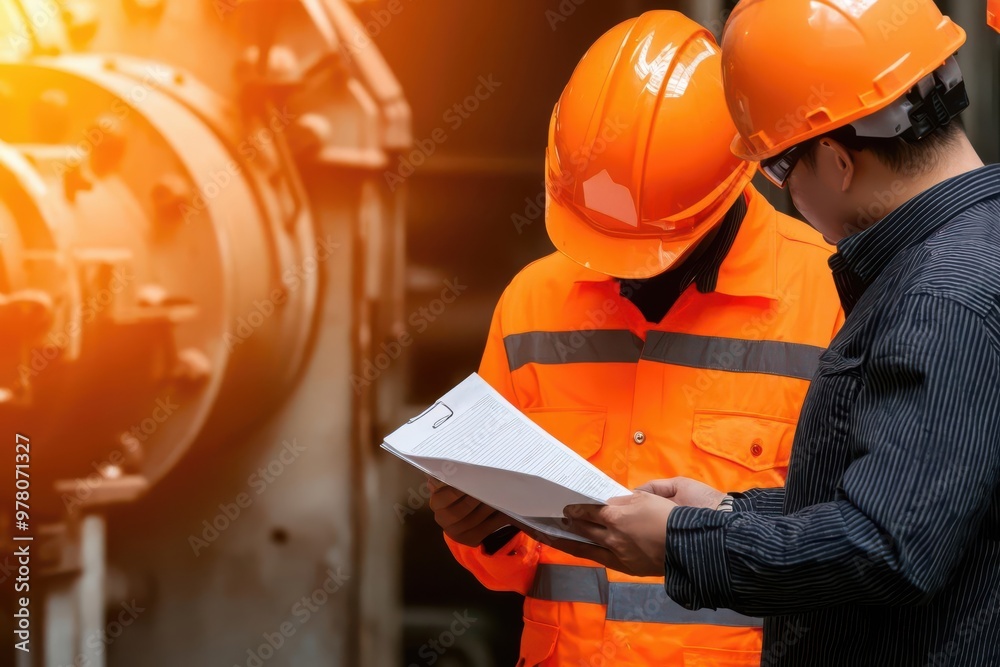 An engineering team troubleshooting machinery breakdowns and performing ...