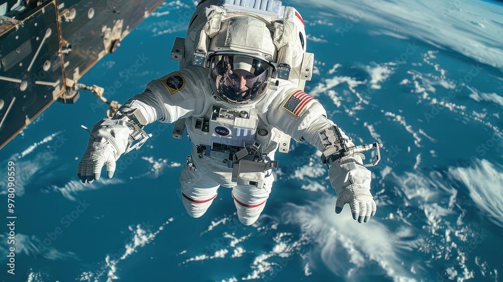 astronaut in outer space on the background of planet earth. Astronaut ...