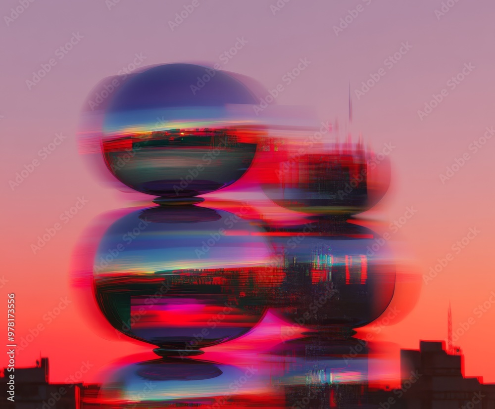 Abstract depiction of disappearance with fading elements dissolving ...