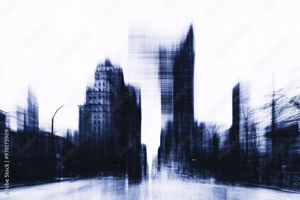 Abstract depiction of disappearance with fading elements dissolving ...