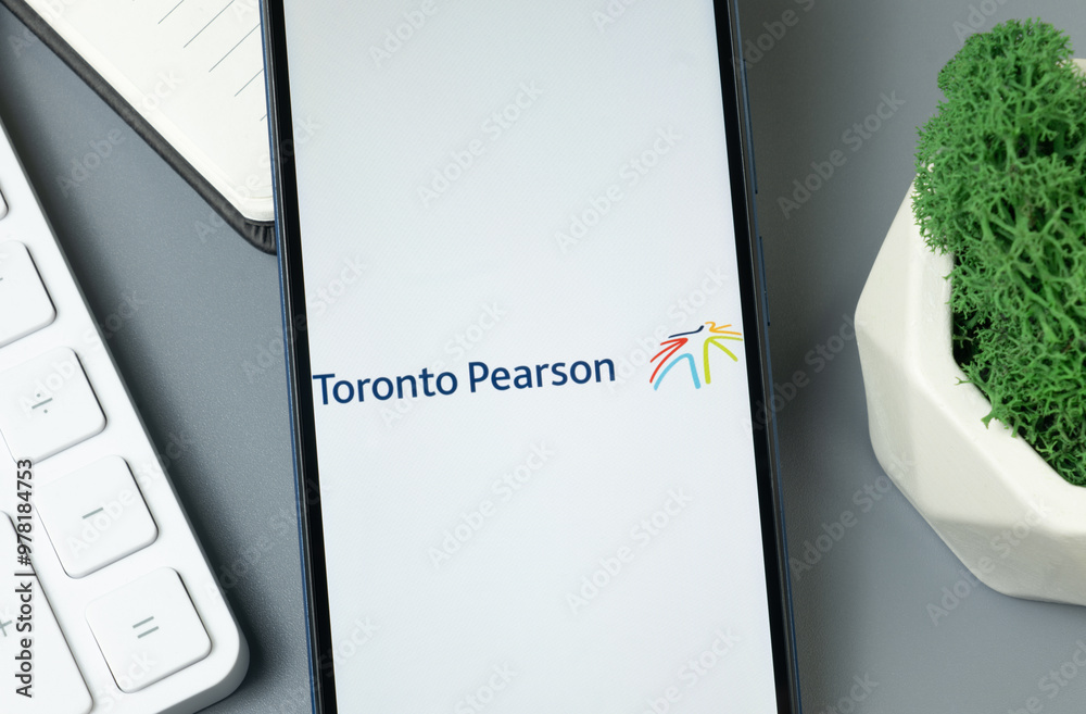 New York, USA - 30 August 2024: Toronto Pearson Logo on Phone Screen ...