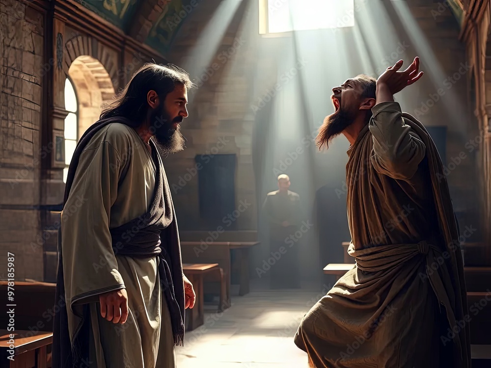Gospel Images from the Bible NT - Jesus casts out a demon from a ...