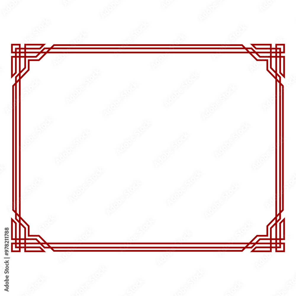 Poster red chinese border frame.eps – Wall Art | UkPosters