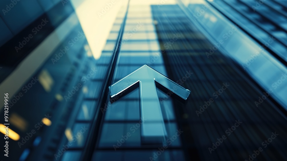 Up arrow design featuring a glass effect, showcasing a sleek and modern ...