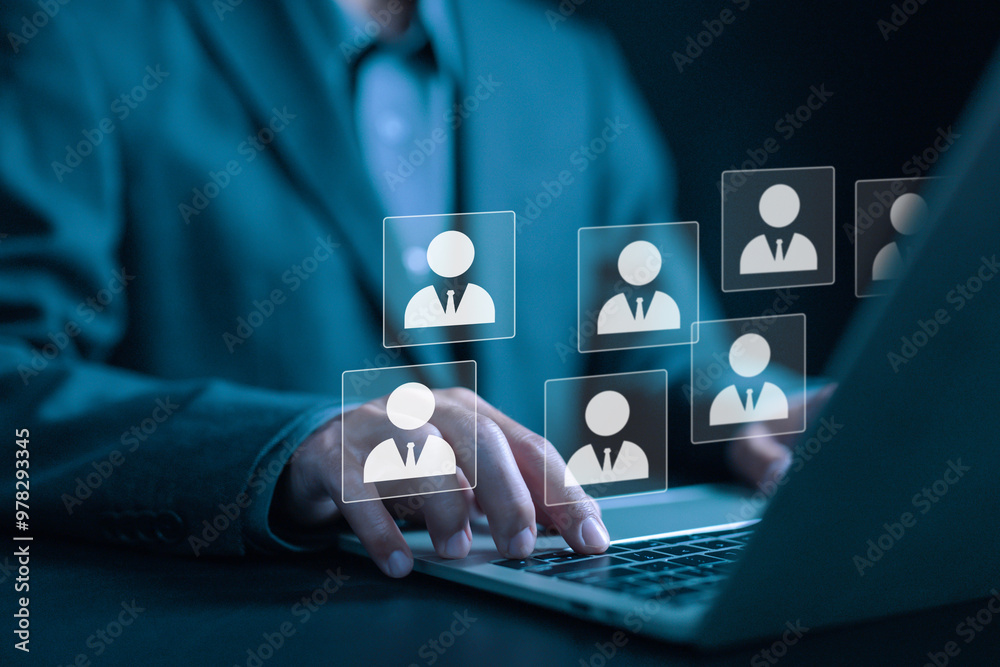 human manager online digital technology, company service has network ...