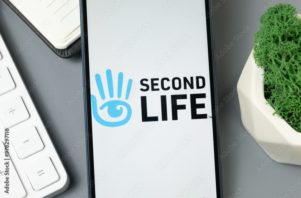 New York, USA - 30 August 2024: Second Life Logo on Phone Screen ...