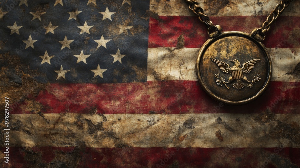 Create a respectful Veterans Day background featuring symbolic elements ...