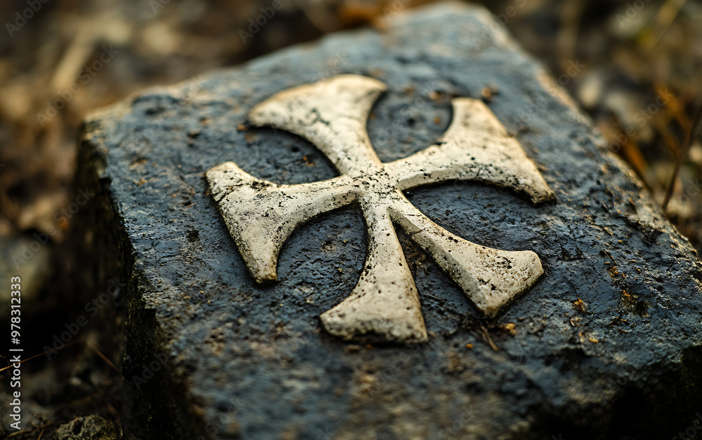 Knights Templar Symbols: Cross Pattee on Stone & Metal Stock ...