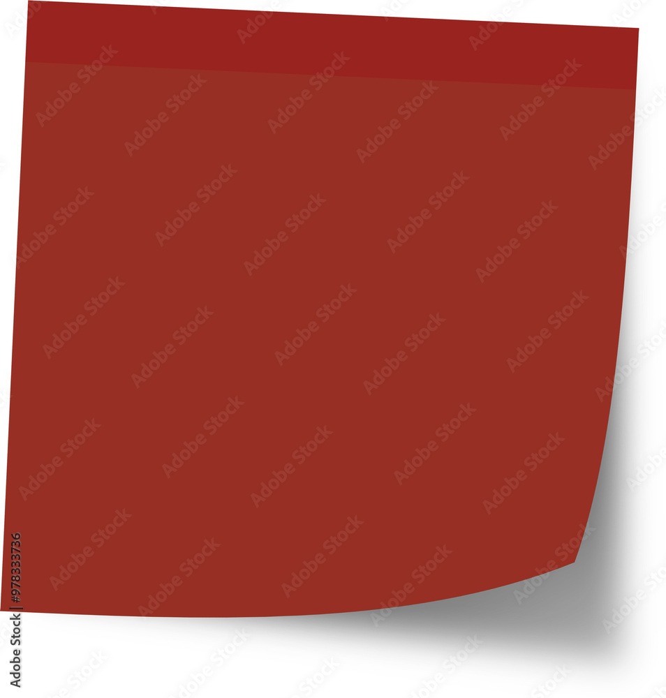 Red blank post note png sticky paper with shadow isolated on ...