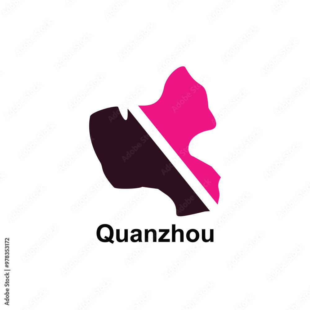 Map City of Quanzhou, simple and modern design template vector - map ...