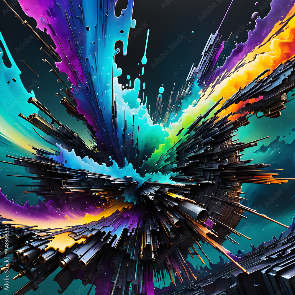 Discover the mesmerizing beauty of Ink v3 Splash style Art, a unique blend of abstract and ...