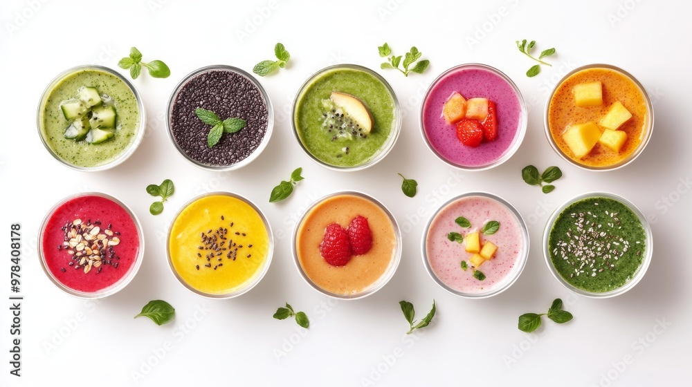 109. Artistic arrangement of different flavored fruit and vegetable ...