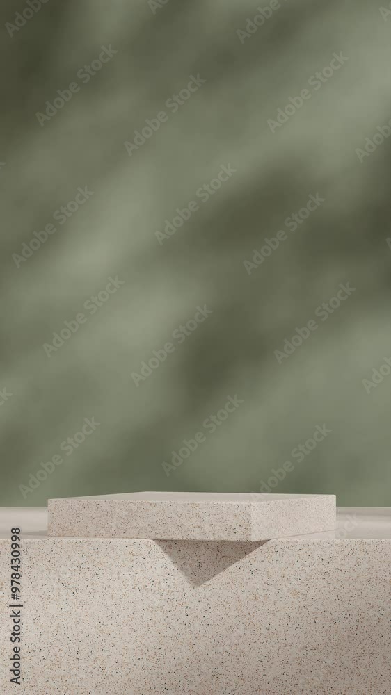 template mockup rectangle shape terrazzo podium of with seamless shadow ...