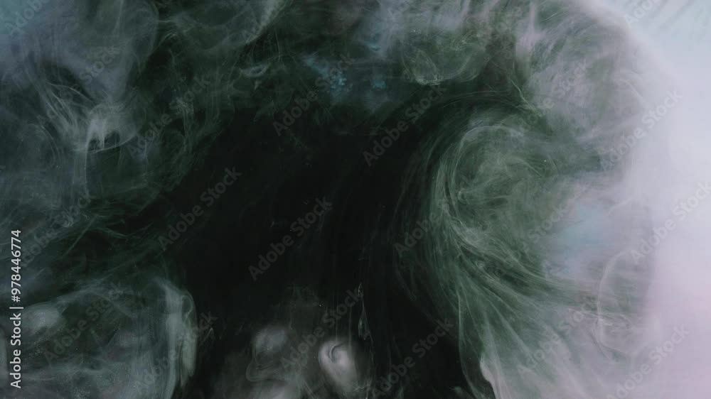 Paint smoke. Water explosion. White ink splatter transparent mist swirl ...