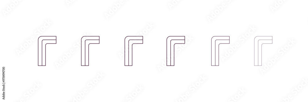 hex key outline icon. Linear vector from construction concept. 6 different line style hex key ...