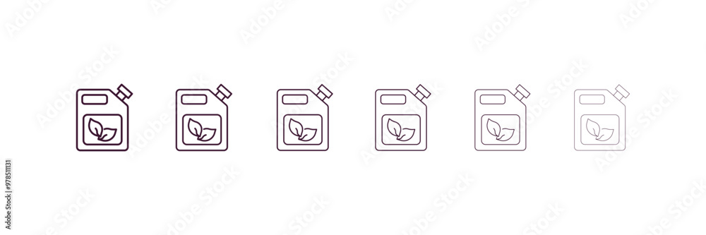 bio fuel outline icon. Linear vector from ecology concept. 6 different line style bio fuel icon ...