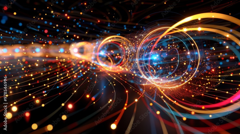 Visualization Of Atomic Structure With Electrons Orbiting A Nucleus In