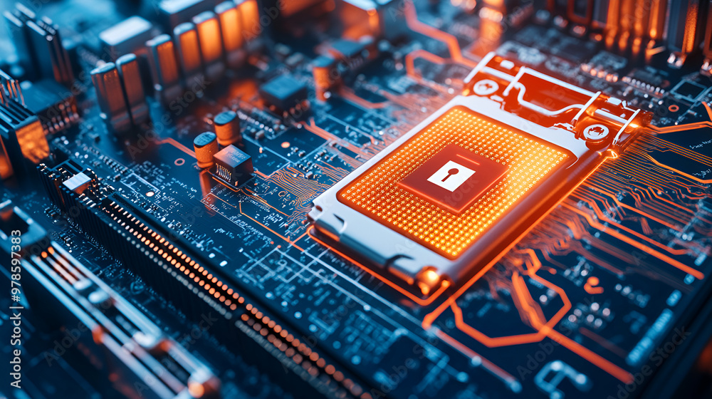 secure connection or cybersecurity service concept of compute ...