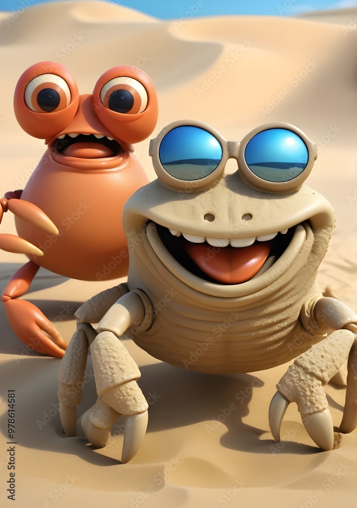 The characters all have exaggerated, funny faces—Sandy the Sand Dude ...