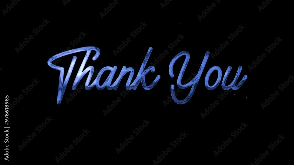 Thank you text animation. Luxury animated Thank you text with blue ...