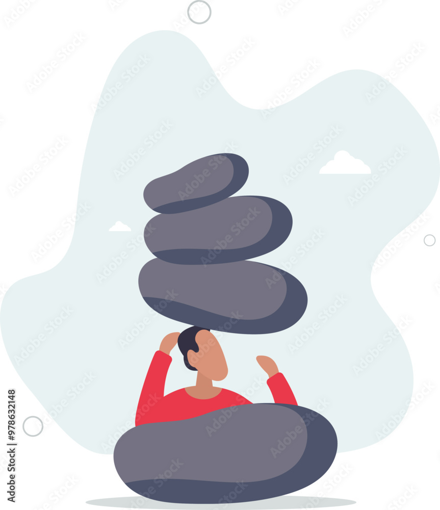 Burden, obligation to pay off, heavy stress problem or difficulty, work ...