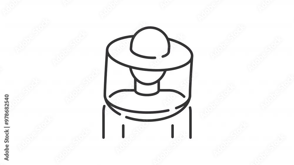 Animated beekeeper suit icon. Beekeeping equipment line animation ...