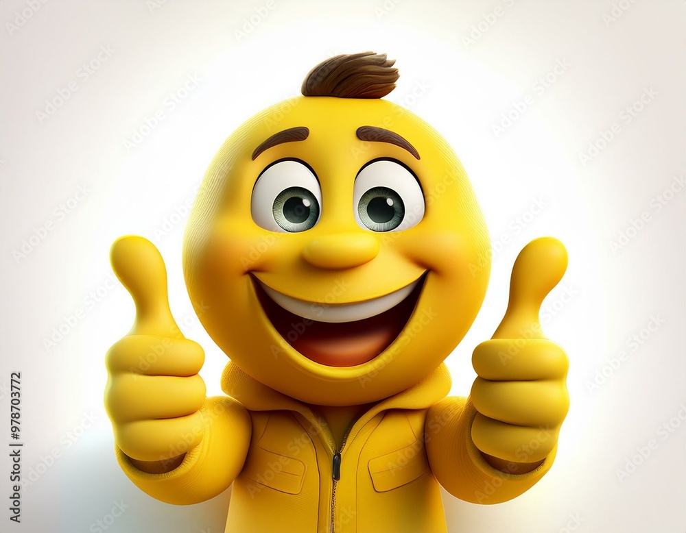 Exploring the 3D Yellow Thumbs-Up Emoji: Symbolism and Design Stock ...