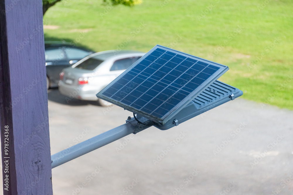 Mini solar cell panel and hd floodlight panal installed together under ...