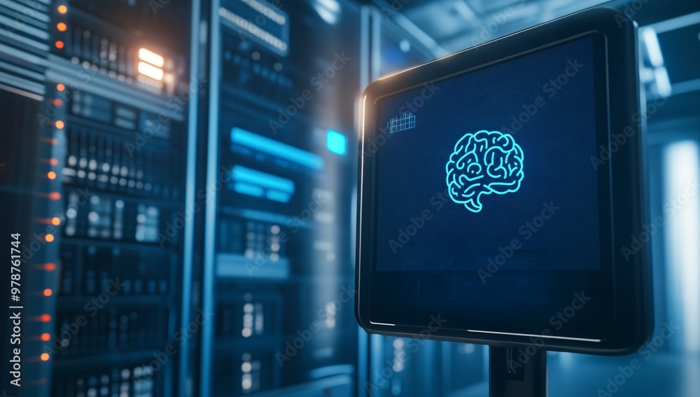 Futuristic Tech Event Display Featuring AI Chatbot Welcome Message and ...