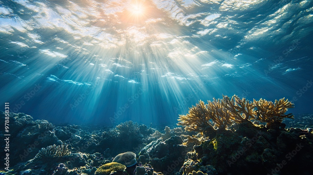 An underwater glimpse of the ocean natural beauty, where marine life ...
