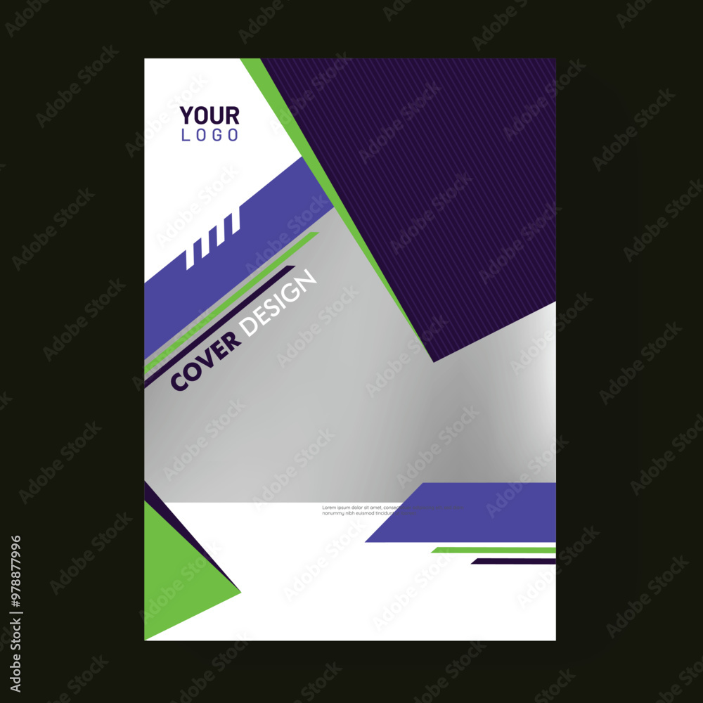 Professional business cover page design with abstract elements and ...
