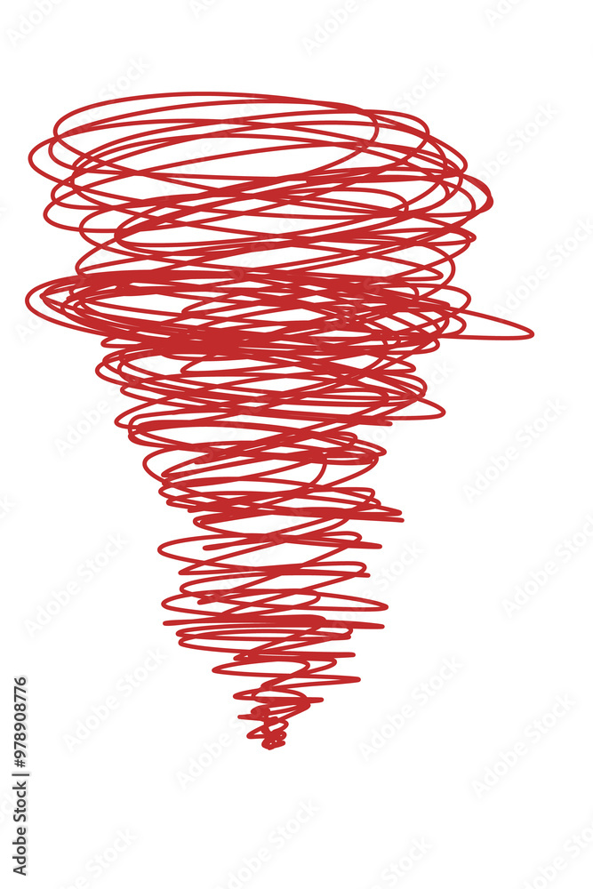 ภาพประกอบสต็อก Doodle wind tornado vortex air illustration line art ...