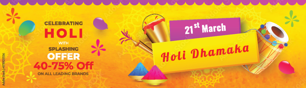 Holi Dhamaka offer with 40% to 75% discount offers and realistic ...