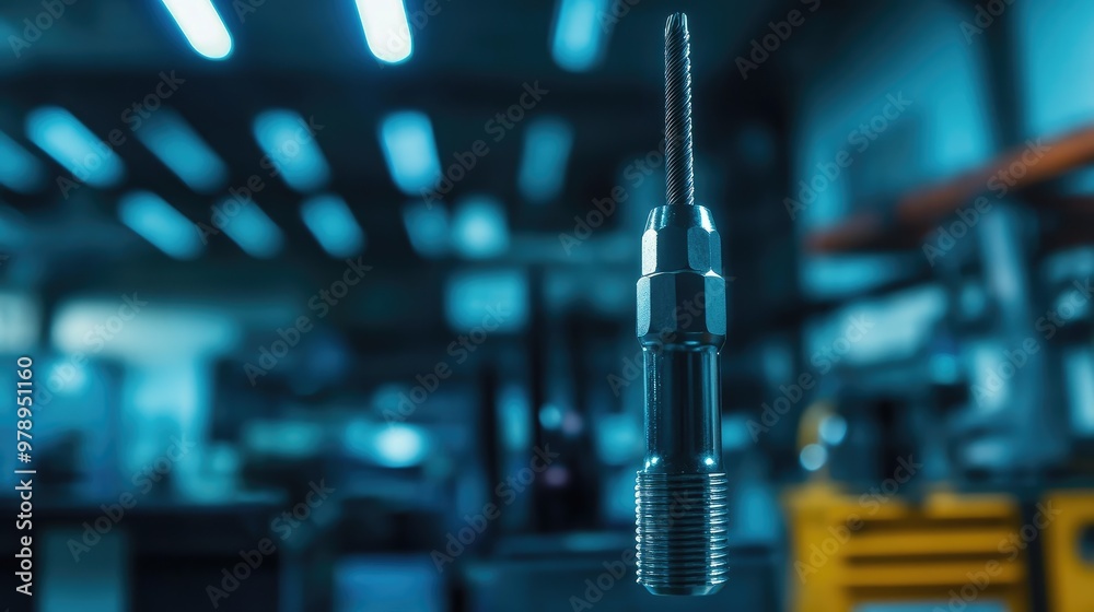 Close-up of a screwdriver in a warehouse, highlighting the metallic ...
